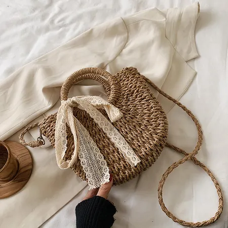 New Trend Woven Korean Messenger Beach Bucket Bag Bags Handbags Accessories Fashion Eyewear Accessories