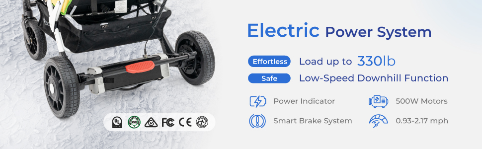 Electric Assist Motor for Stroller and Wagon | Model D | Stroller/ Push ...