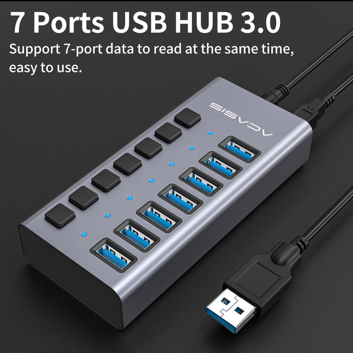 Powered USB Hub - ACASIS 7 Ports 36W USB 3.0 12V/3A Data Hub with ... Powered USB Hub - ACASIS 7 Ports 36W USB 3.0 12V/3A Data Hub with ...