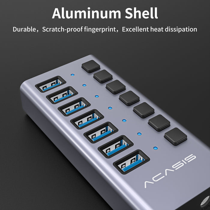 Powered USB Hub - ACASIS 7 Ports 36W USB 3.0 12V/3A Data Hub with ... Powered USB Hub - ACASIS 7 Ports 36W USB 3.0 12V/3A Data Hub with ...