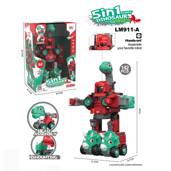 (Casement sash) STEM-5 in 1 Morphing dinosaur series | 編程玩具 | 益智玩具