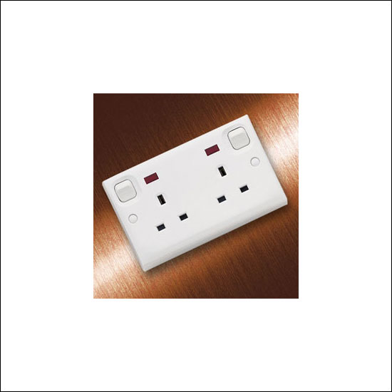 13A 2 Gang Flush Switched Socket with Pilot Lamp | Parts, Components ...