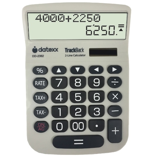 2-Line TrackBack Large Desktop Calculator | Gifts, Toys & Sports Supplies