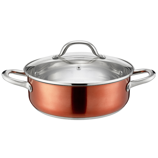 24cm sprayed stainless steel fry pan with two handles | Kitchenware ...