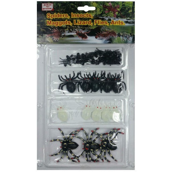 4 Assorted Insects (33pc Spiders) Joke Trick Novelty Toy | Party ...