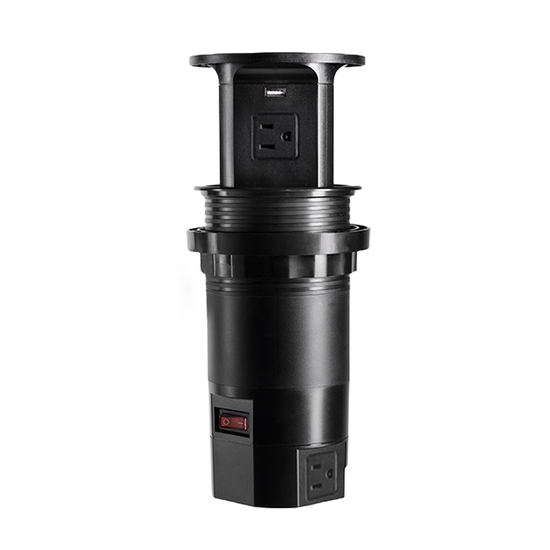 6 Outlet Pneumatic Pop up Desk Power Socket With 10W Wireless Charge ...