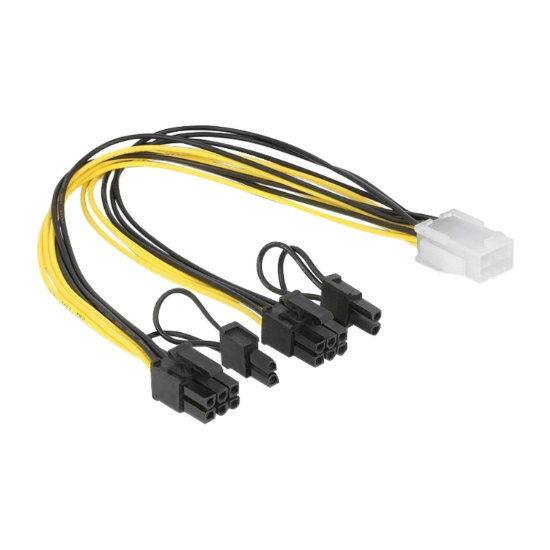 6-Pin PCIe to 2 x PCIe 8 (6+2) Pin PCI Express Video Card 'Y' Splitter ...