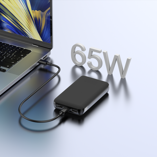 65w mini laptop power bank USB-C PD Power Bank 10000mAh USB-C and USB-A Ports Fast Charging ...