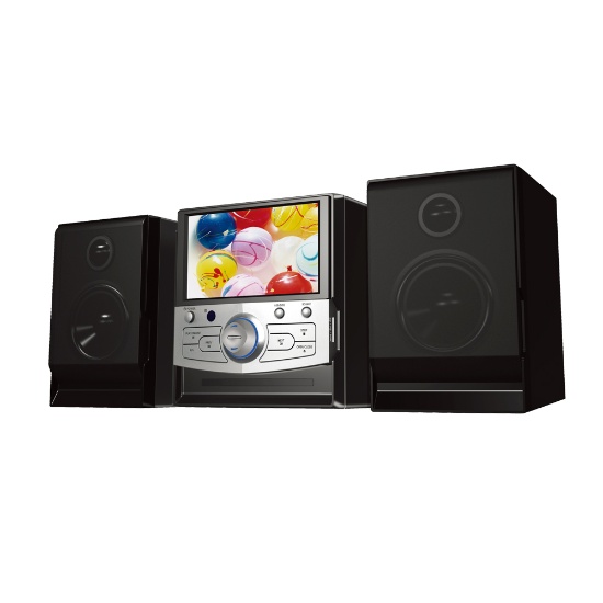 7" LCD Stereo Shelf System Hi-Fi Sound Speaker CD Player Micro ...