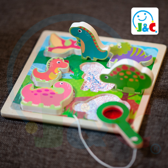 B608 Wooden Chunky Exploring Puzzle, with Magic Glasses - Dinosaurs ...