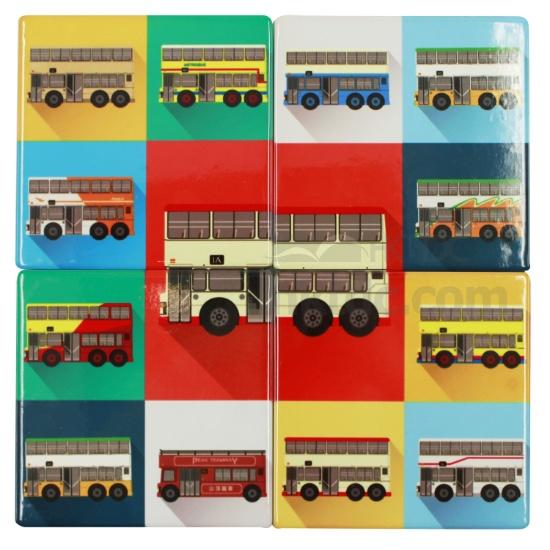 Bus Ceramic Coaster Set of 4 | Gifts, Toys & Sports Supplies