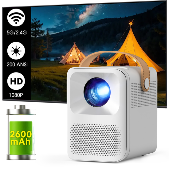 CRE CR35 Smart Mini 4K Portable Outdoor LED TV Projector Wireless Full ...