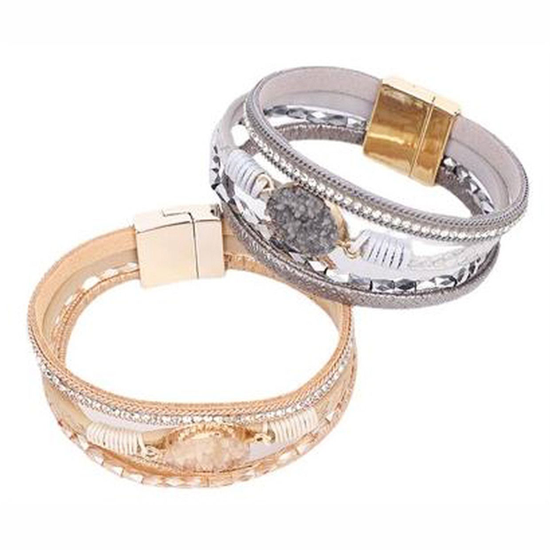 Charm Multi Strand Styles Fashion Golden Plated Alloy Bangle ...