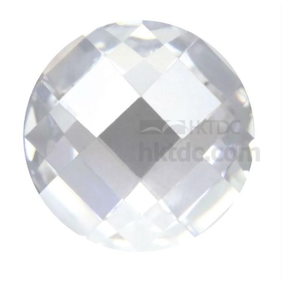 Cubic Zirconia White Color Checker cut flat / Double checker board ...