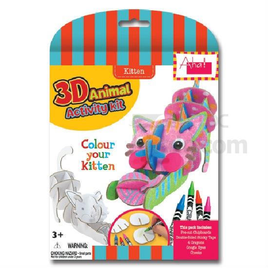 DIY Paper Craft 3D Animal Activity Kit - Kitten | Gifts, Toys & Sports ...