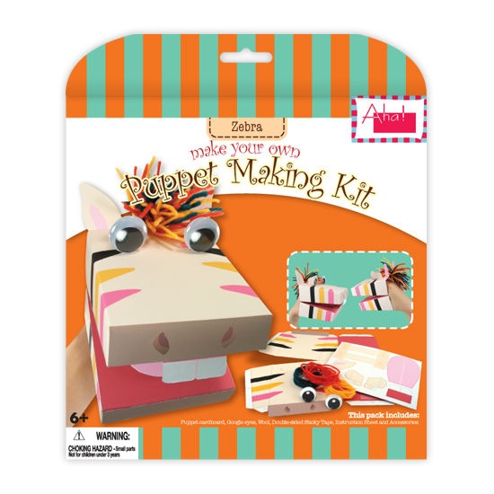 DIY Paper Craft Puppet Making Kit - Zebra | Gifts, Toys & Sports Supplies