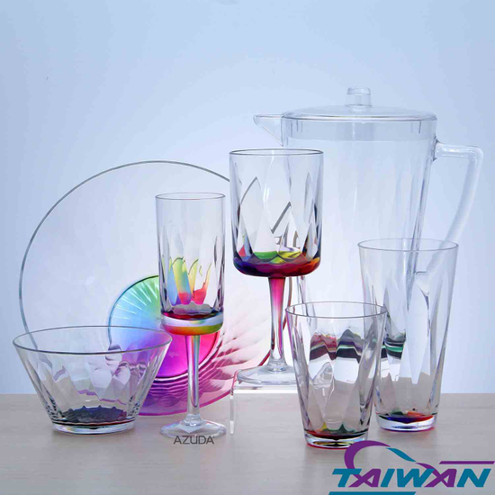 Diamond Design Rainbow Finish Acrylic Set | Tableware & Barware ...