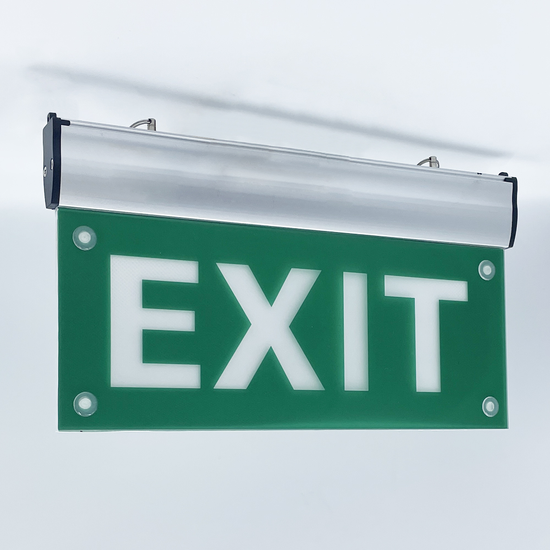 Fire Safety EXIT Rechargeable Backup 3hours LED lights Acrylic with PVC ...