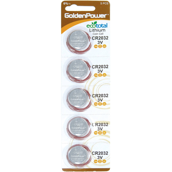Golden Power CR2032 Lithium Battery 5pcs Blister Card | Batteries ...