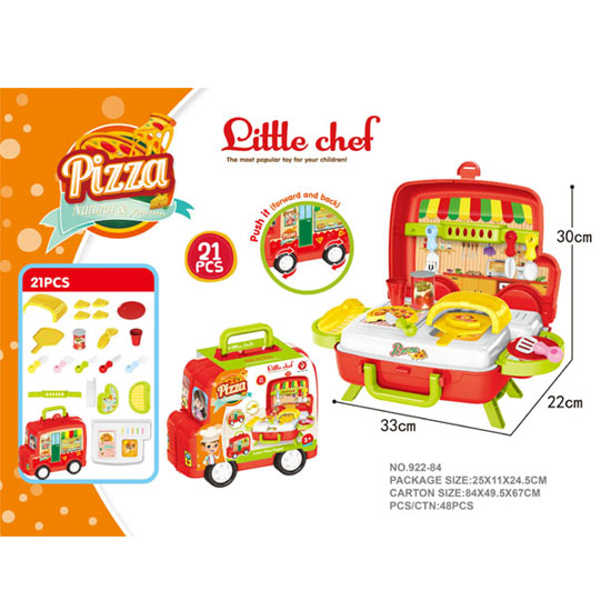 Kids Pretend Play Pizza Toy Game Plastic Toy Pizza cart set | 禮品/ 紀念品 ...