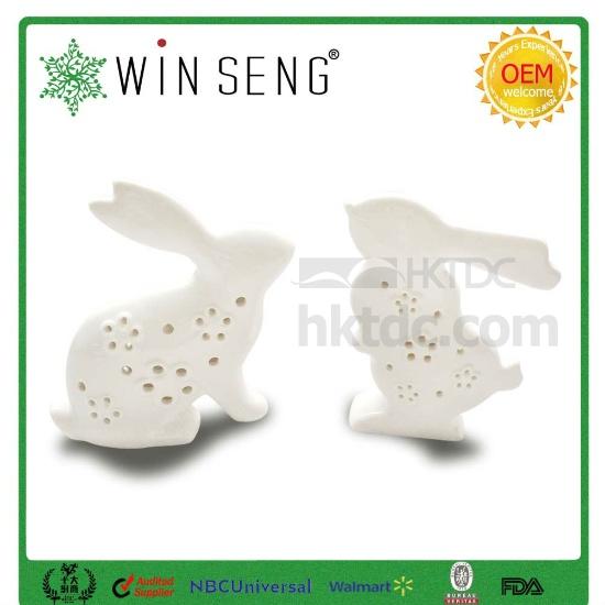 Lovely White Rabbit Ceramic Animal Figurines | Gifts, Toys & Sports ...