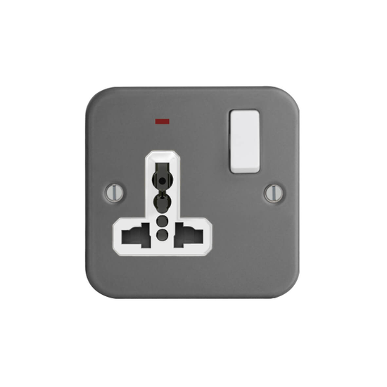 Metal Clad Range 1G Universal Switched Socket – SP with Neon | Parts ...
