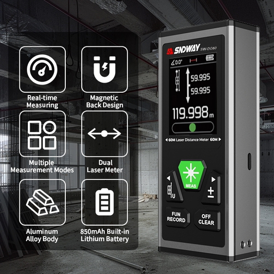 Millimeter-level High-precision Dual Laser Distance Meter SW - DR / SW ...