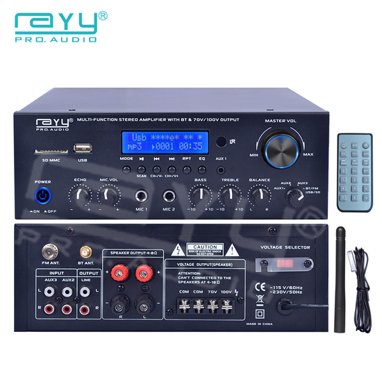 Mini Analog Stereo Amplifier with Bluetooth, MP3 Player, FM Tuner & 3.5mm Aux Input | Home Audio ...