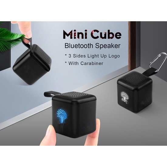 Mini Size 3 Sides Light Up Logo Bluetooth Speaker with Carabiner ...