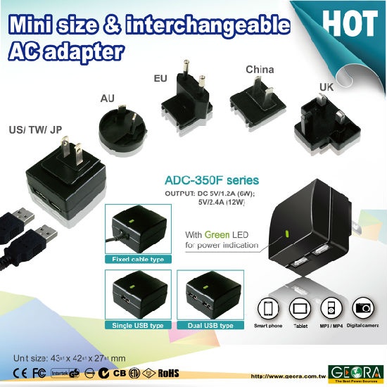Mini Size & Interchangeable AC Adapter | Parts, Components & Electrical ...