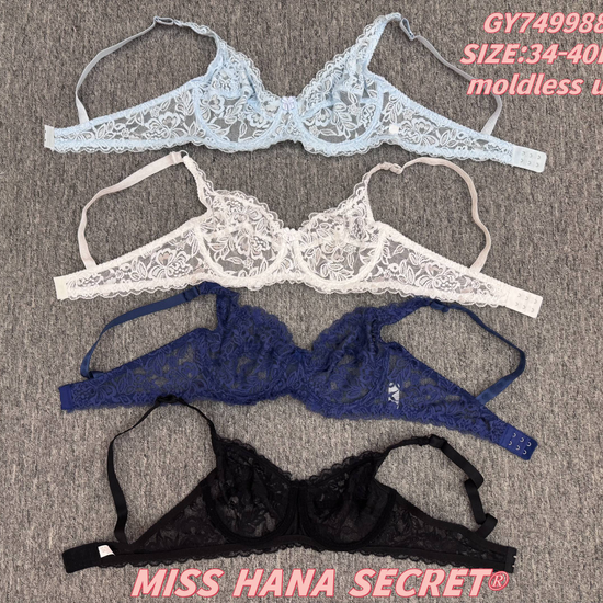 Miss Hana Secret GY749988 Lace Moldless Up Bra for Women, Sizes 34-40BC ...