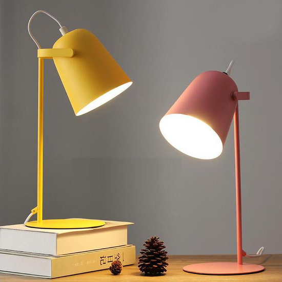 Modern study table lamp LED iron art reading learning table lamp black ...