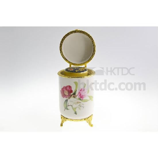 New Design Porcelain Big Trinket Box with Flower Pattern Home Decor ...