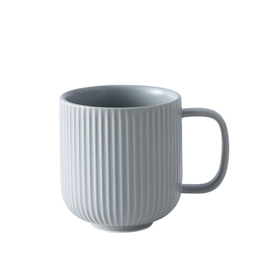 Nordic Style Stripped Embossed Ceramic Mug Daily Use Water Mugs for ...