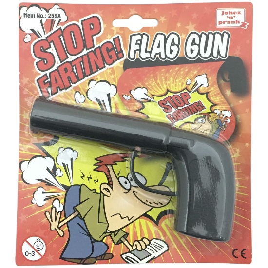 Novelty Jokes Tricks Flag Gun - "Stop Farting" | Gifts / Souvenirs ...