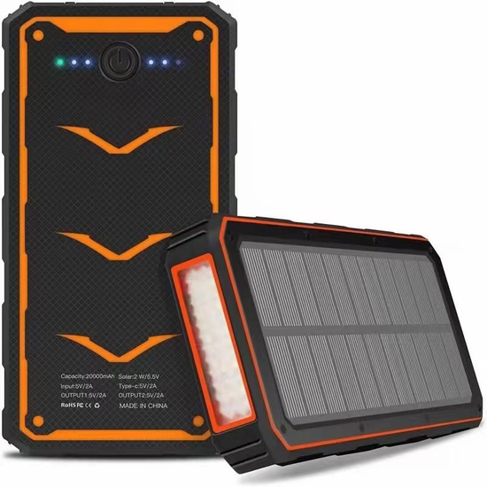 Outdoor Solar Power Bank 20000mAh Waterproof Battery Charge Portable ...