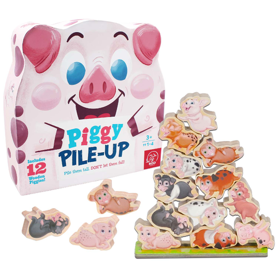 ROO GAMES Piggy Pile-Up - Fast-paced stacking and balancing game for ...