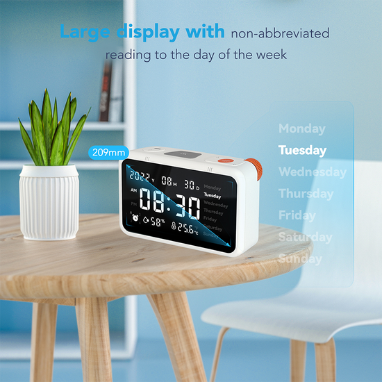 SMARTCUCKOO Smart Alarm Clock - 8-inch Large Display Bluetooth Talking ...