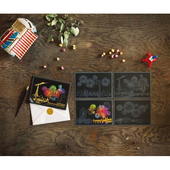 Scratch Postcard City Night View Firework | Gifts, Toys & Sports Supplies