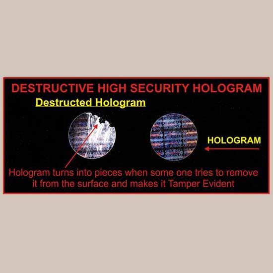 Self-Destructive Hologram Sticker