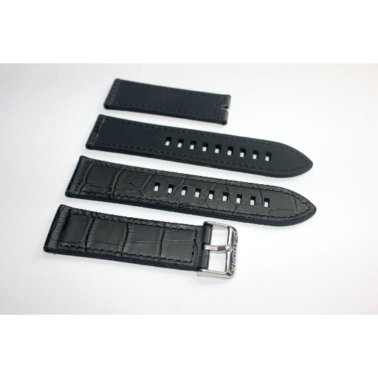Self-Stitch Silicone Rubber Watch Band Coated With Gator Leather ...