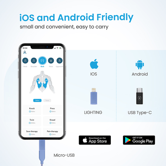 TENS & EMS Device with Bluetooth Connectivity for Office Workers ...