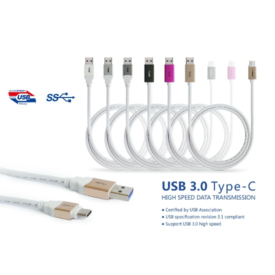 Smartphone Cables USB 3.0 A to Type C 1M Molding | Cables & Accessories ...