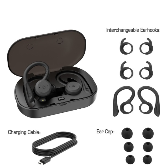 Sporty Over-Ear Ear-Hook TWS Earbuds | Consumer Electronics | Electronics