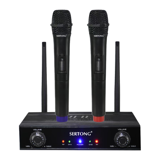 True split channel one-to-two wireless microphone, suitable for ...
