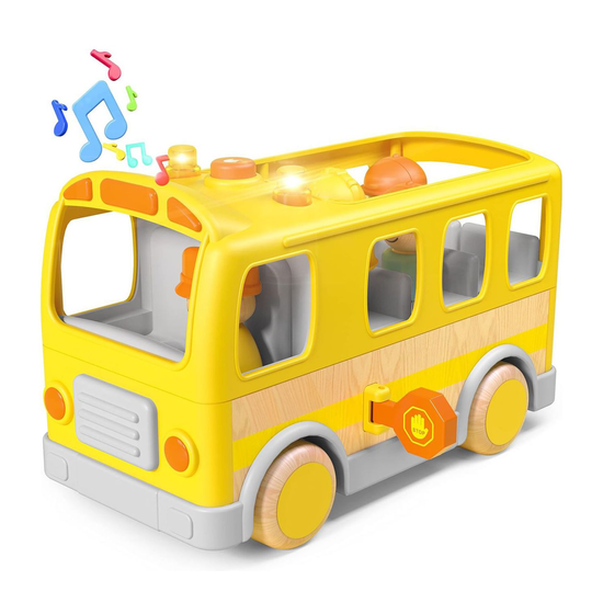 Wooden School Bus, Kids Toys, Toddler Toys with Sound and Light ...