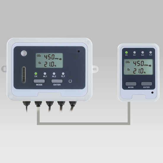 ZGa21enc Wall Mount CO2 and O2 Monitor - Sensor Unit + Remote Display ...